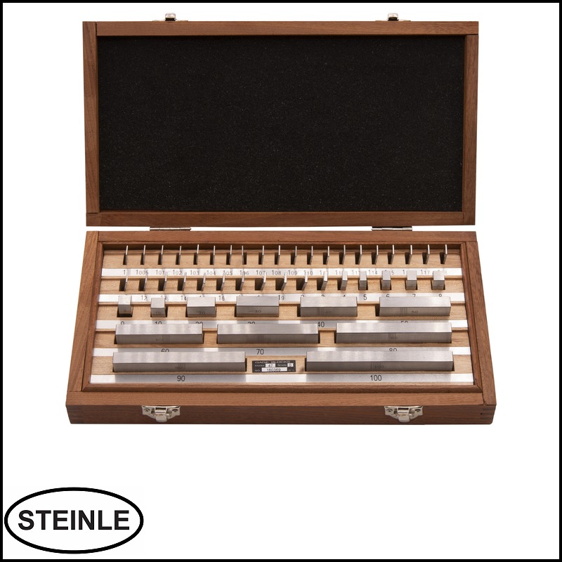 STEINLE 4203 Parallel Endmaß Satz 47 tlg. Stahl Gen.0 DIN EN ISO 3650/0 ...